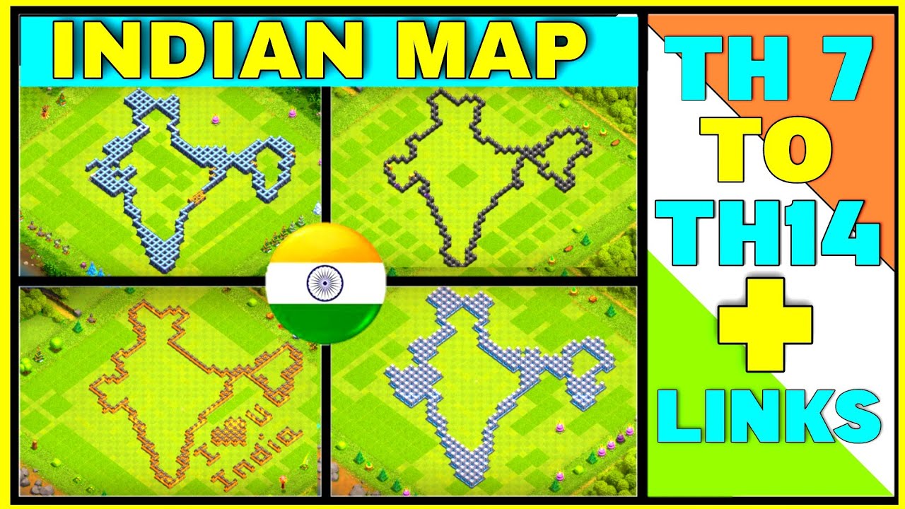 COC| INDIA MAP BASE|TH 7 TO TH 14 INDIAN MAP BASE LINKS|🇮🇳CLASH OF ...