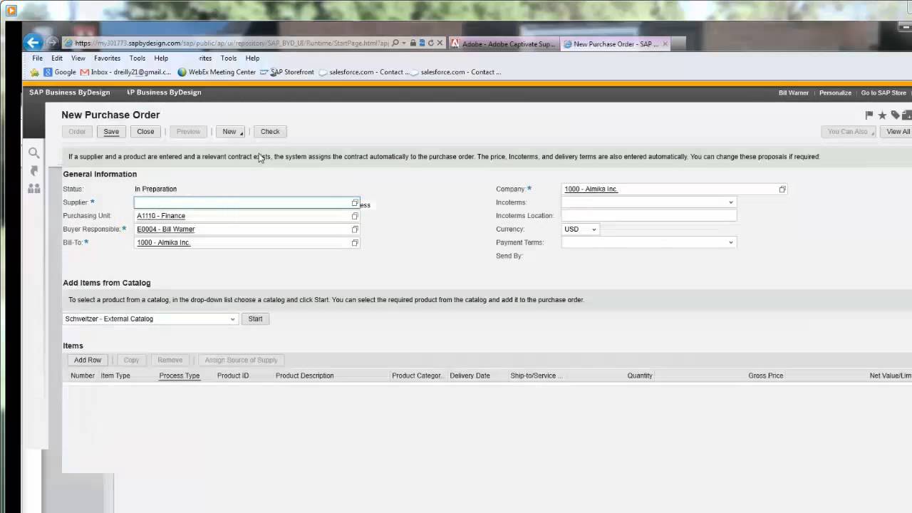 SAP Business ByDesign Service Orders with contract installers - YouTube