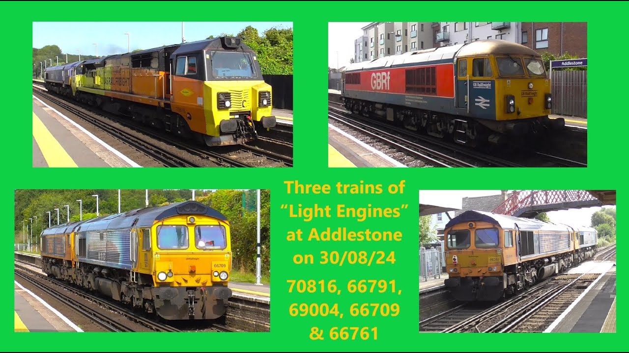 Three trains of “Light Engines”, in 40 minutes, running through ...