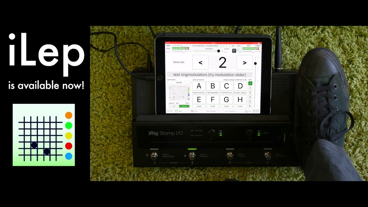 iLep demo with Guitar and IK Multimedia Stomp I/O - YouTube