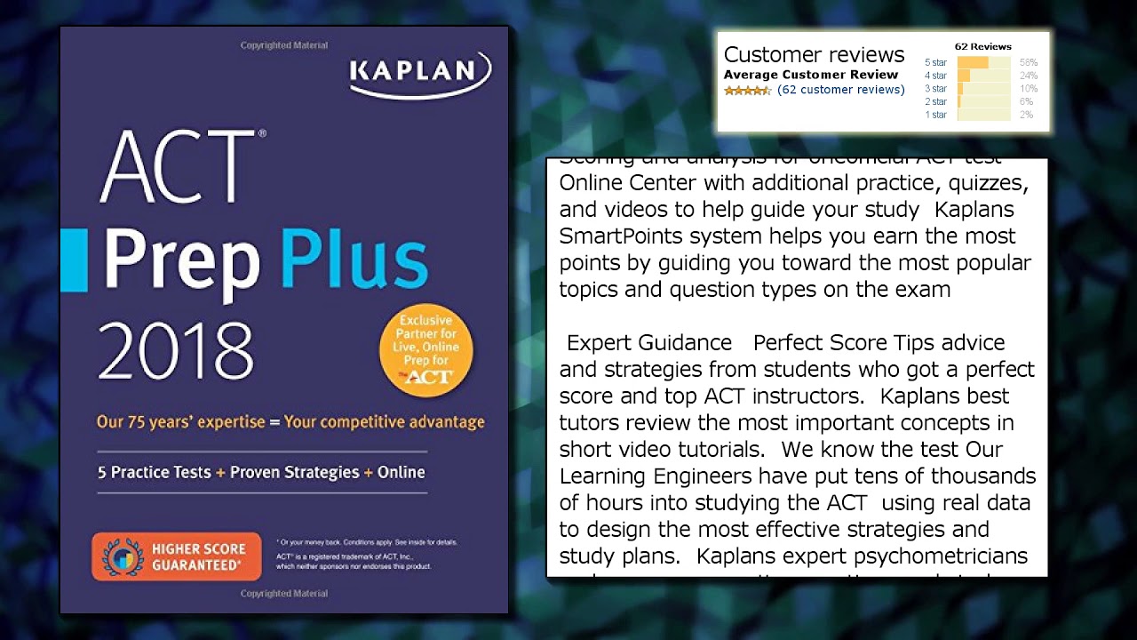 ACT Prep Plus 2018: 5 Practice Tests + Proven Strategies + Online ...