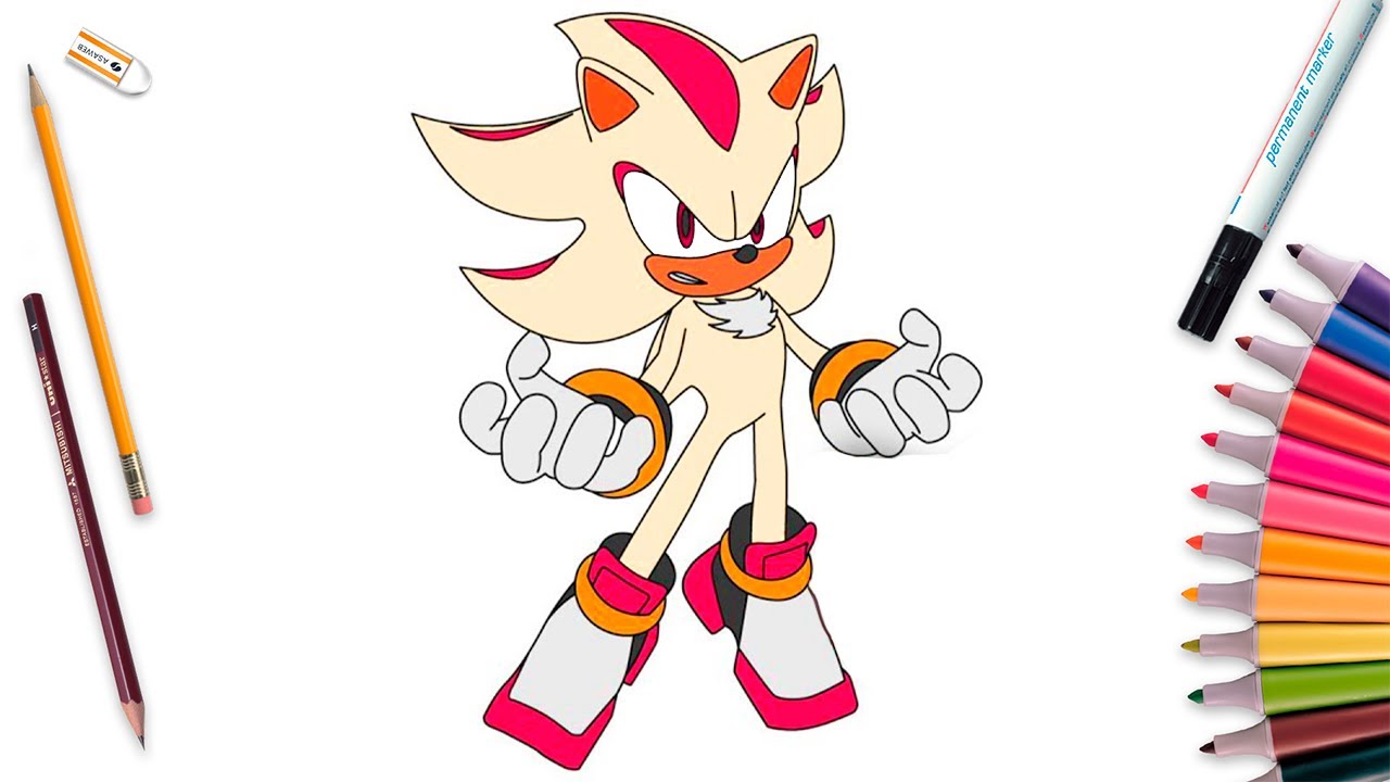 How To Draw Super Shadow Easy Step By Step | Sonic the Hedgehog Art ...