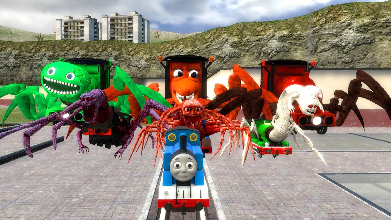 Building a Thomas Train Chased By Cured Traint And Choo Choo Monster ...