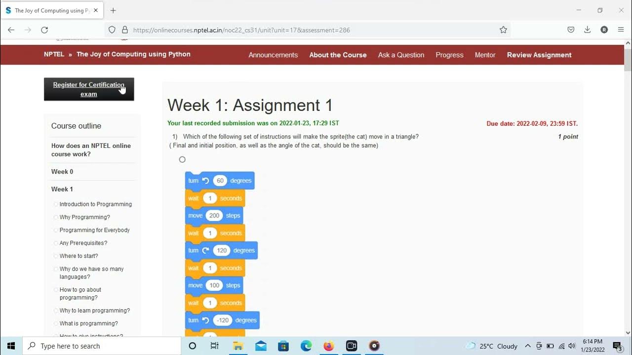 The Joy of Computing Using Python NPTEL SWAYAM Course Week 1 Assignment ...
