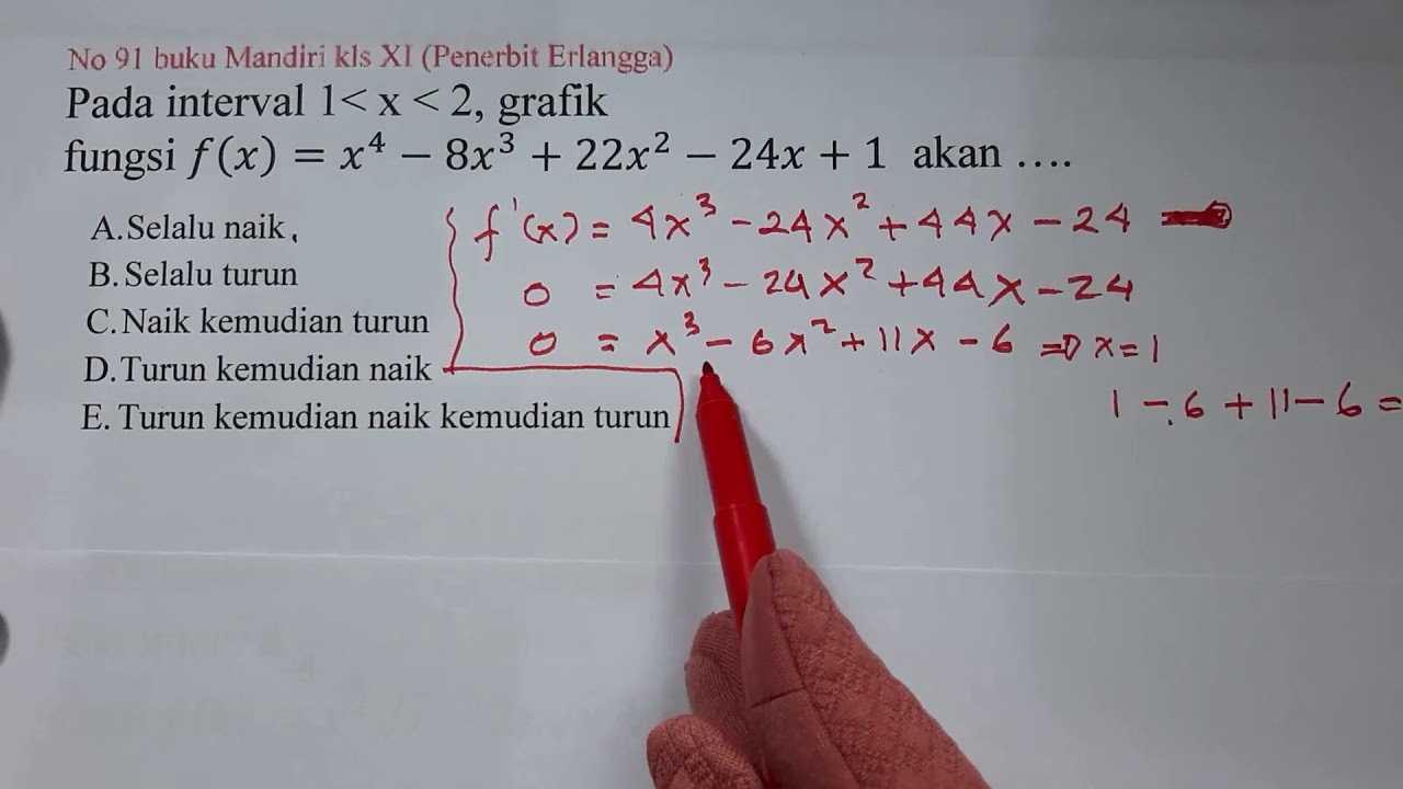 Cara Mudah Menentukan Grafik Fungsi Naik atau Turun pada Kurva dengan ...