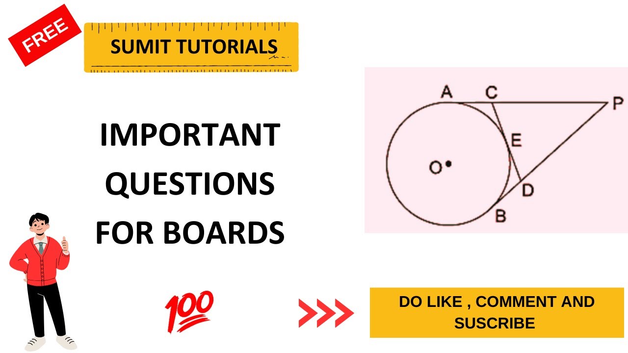 IMPORTANT QUESTIONS OF CIRCLE CLASS 10 BOARDS | #cbse #maths - YouTube