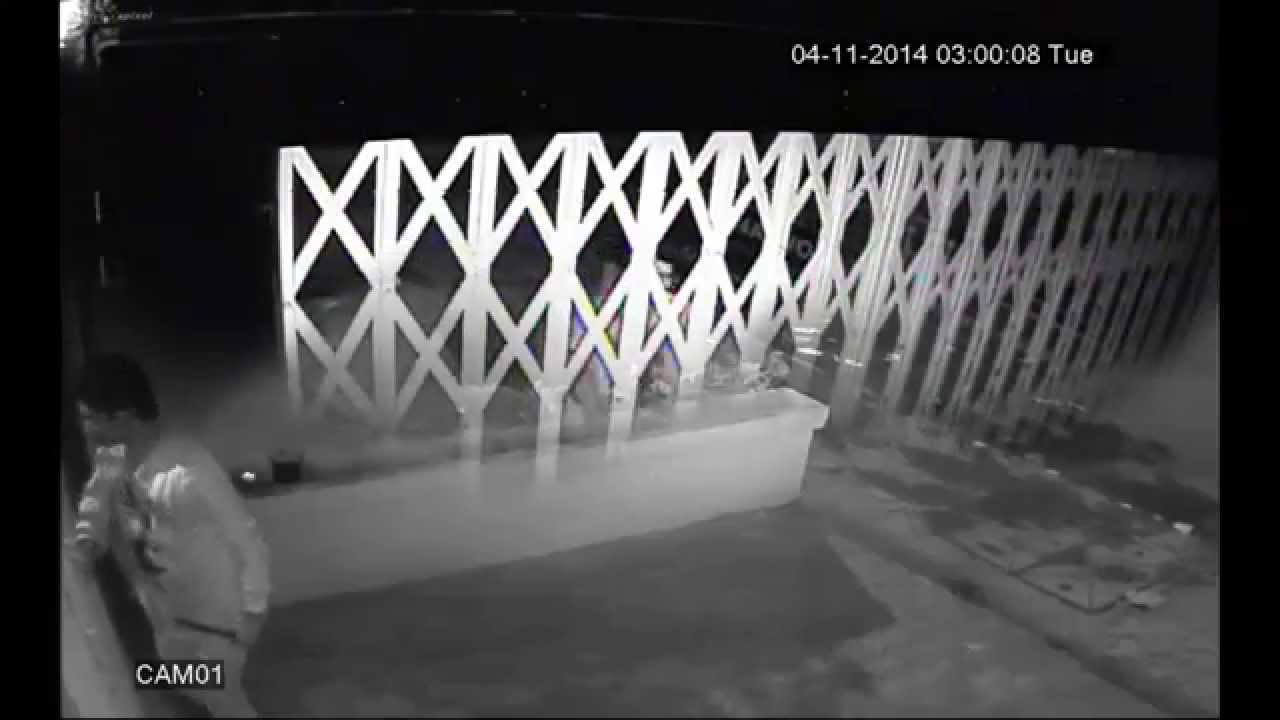 Theft Captured by CCTV night Vision camera - YouTube