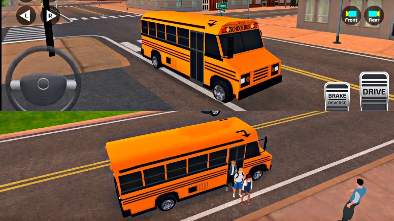 VIRTUAL HIGH SCHOOL SIMULATOR - SCHOOL BUS DRIVING ANDROID GAMEPLAY # ...