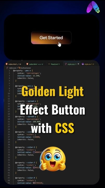 Golden Neon Light Effect Button Using Html Css Programming Coding