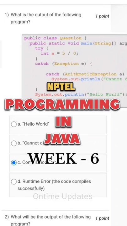 WEEK-6 Programming in Java #ontimeupdates #nptelstation #exam # ...