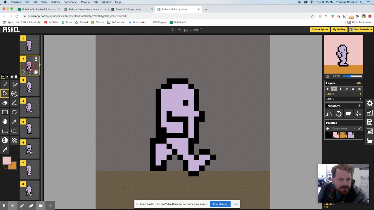 Using layers to add a background to your Piskelapp.com Walk Cycle ...