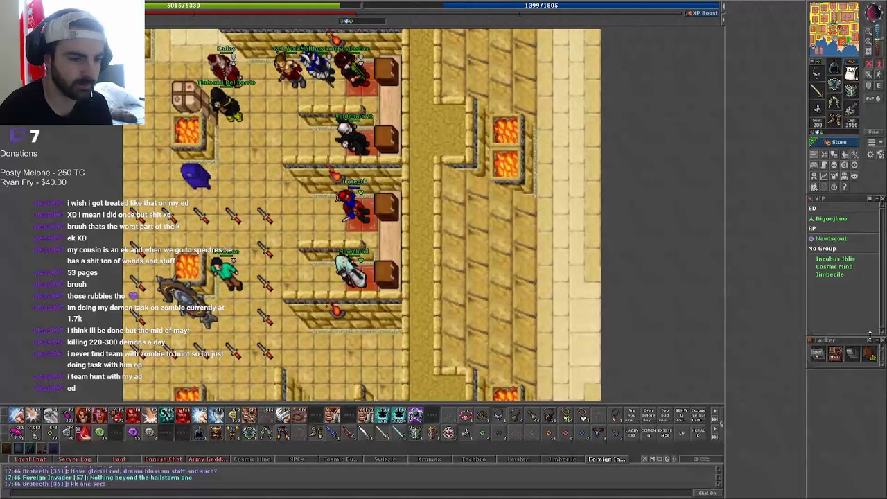 [Stream] Tibia - PVP Survival, Ripper and Burster Spectre Gains - YouTube
