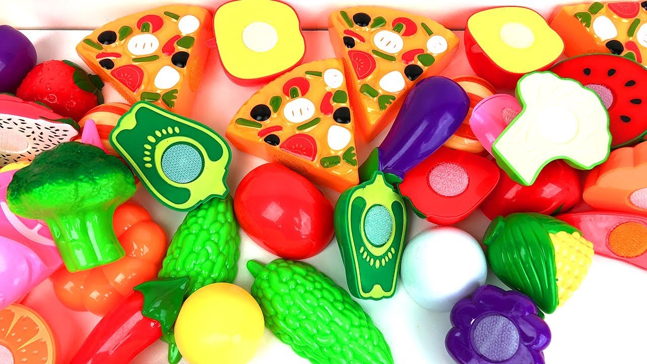 Learn Food Fruit Vegetable Names Velcro Food Toys Education Video for ...