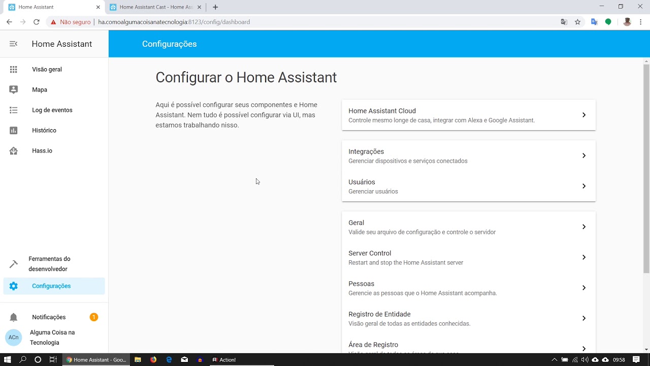 Casa Inteligente - Como configurar o Home Assistant Cast - YouTube
