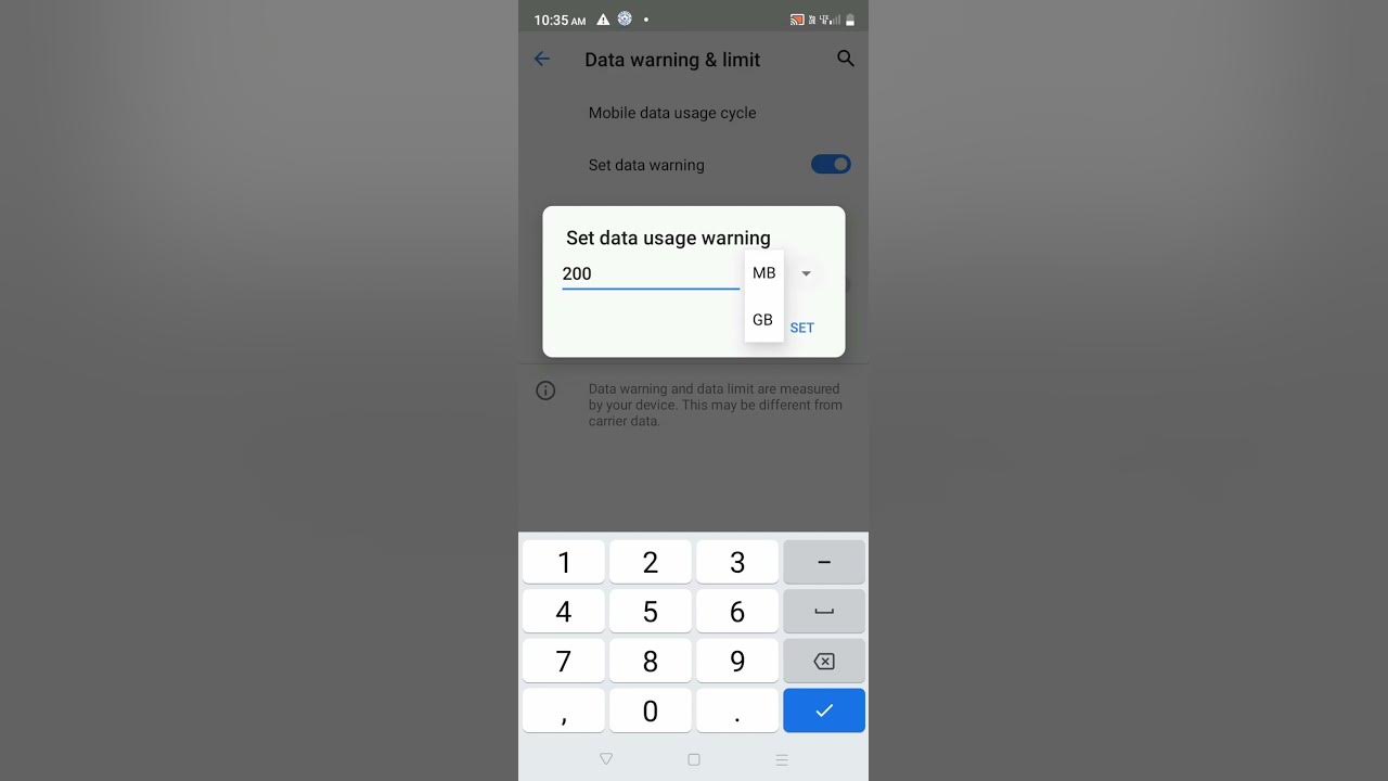 data limit setting - YouTube
