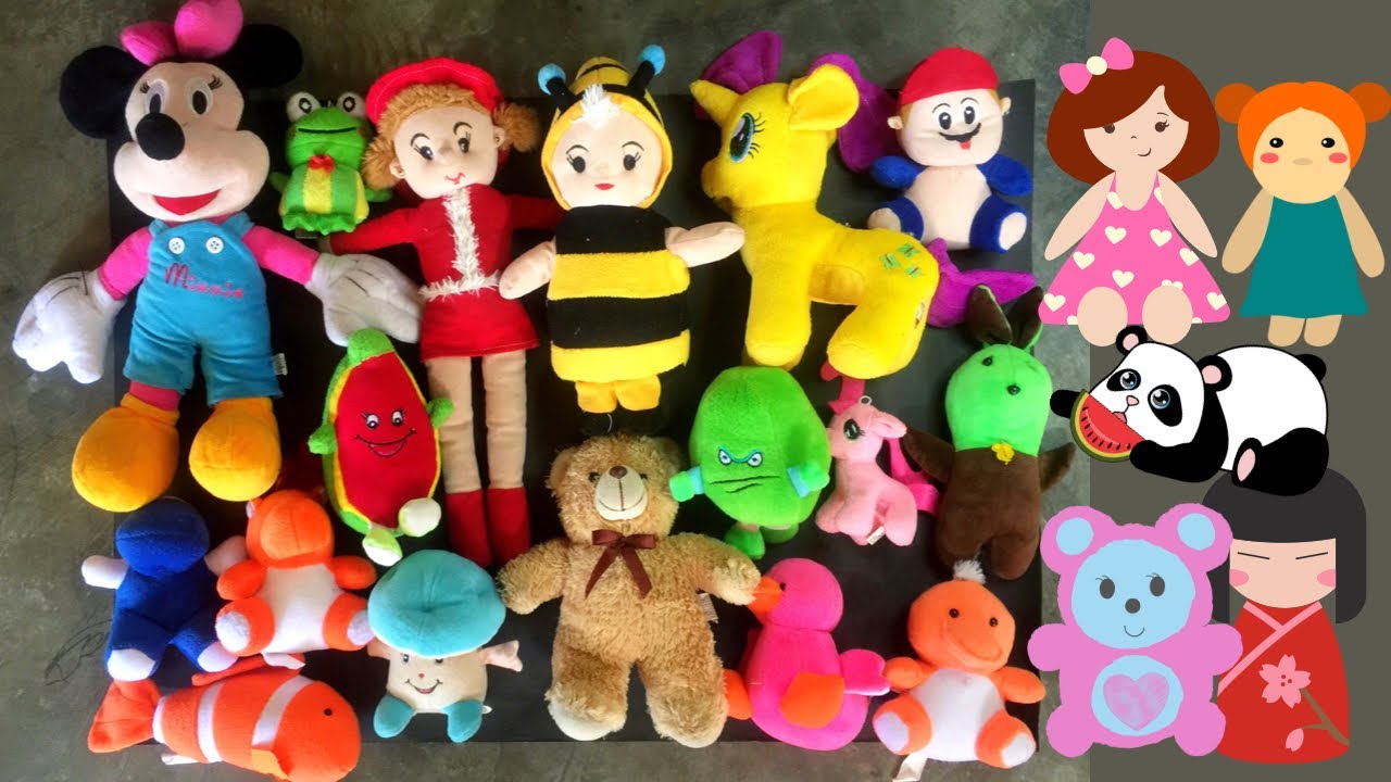 Menemukan mainan boneka lucu lucu di dalam keranjang besar # ...