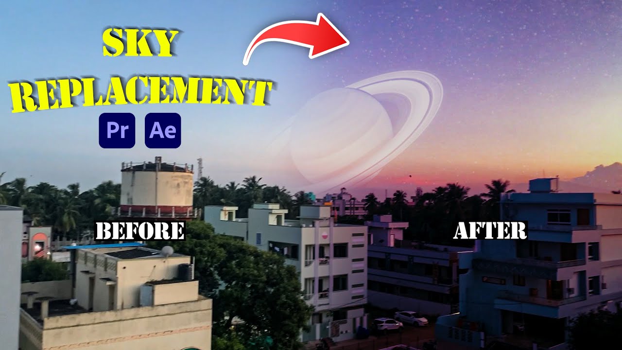 sky replacement || after effects || premier pro || editing || cinematic || vfx - YouTube