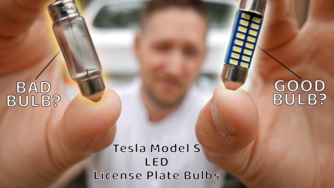 Tesla Model S - LED License Plate Bulb Install and Review - YouTube