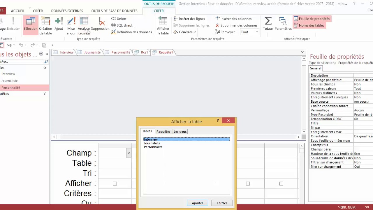 comment ajouter une clé étrangère en SQL (editeur : MS Acccess 2013) - YouTube