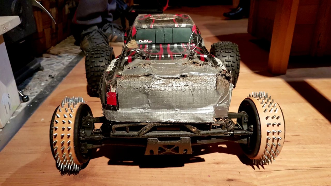 Homemade RC car ice tyres - YouTube