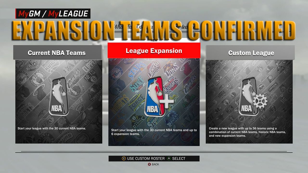 NBA 2K17 - EXPANSION TEAMS CONFIRMED - MENU REVEALED - NEW MODES ...