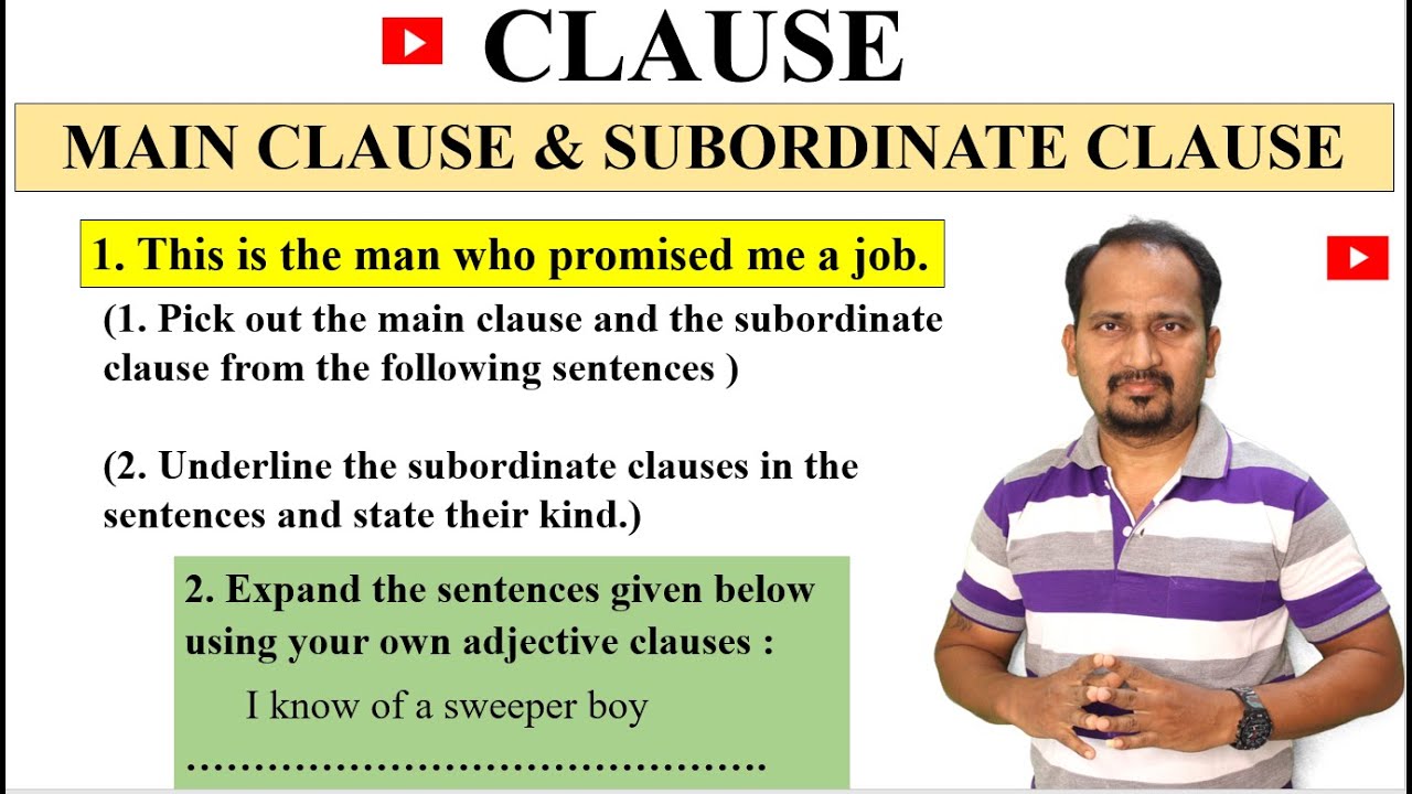 What Are Clauses? Main Clause & Subordinate Clause | English Grammer ...
