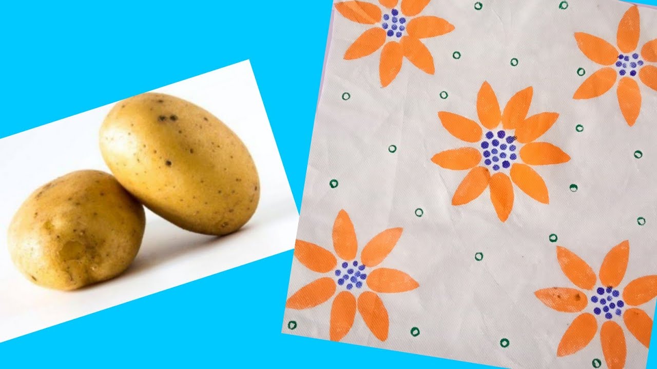 Easy Block painting at home/ Potato block painting - YouTube