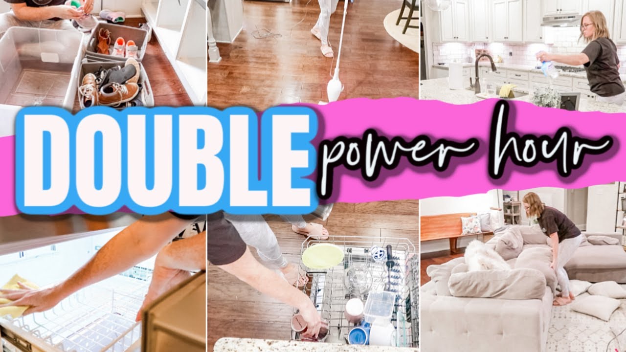DOUBLE POWER HOUR CLEAN WITH ME! | 2020 MOTIVATION - YouTube