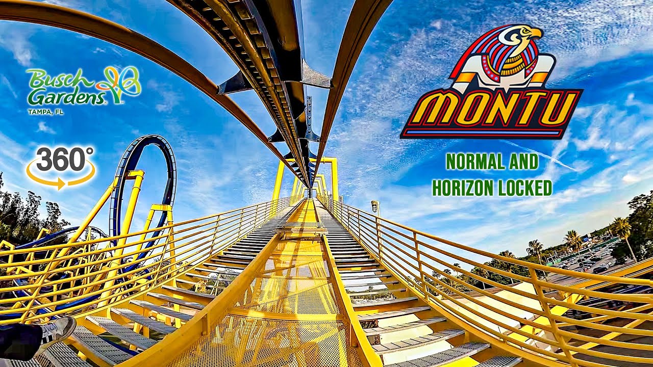 VR 360 Montu Roller Coaster Front Row On Ride POV Busch Gardens Tampa ...