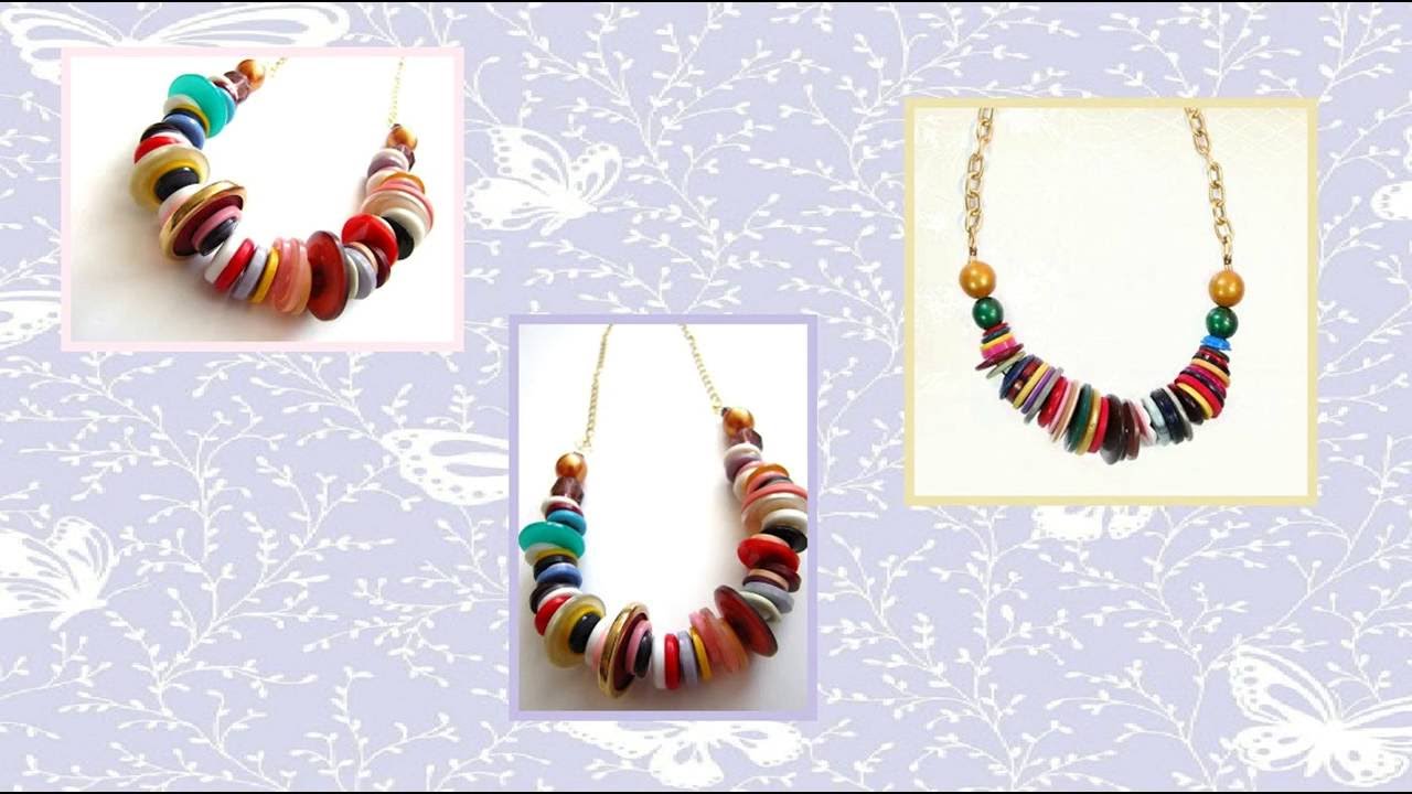 DIY : How to Make Retro Button Necklace - DIY Project - YouTube