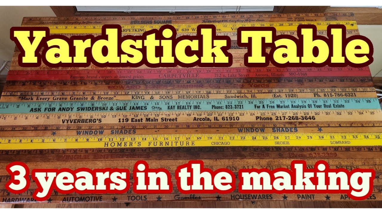 Upcycled Table using a Sewing Machine and Yardsticks - YouTube