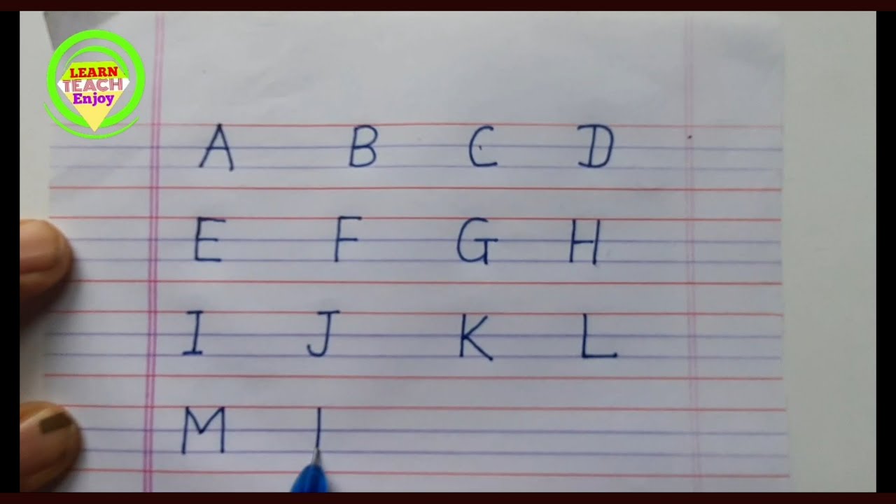 How to write English Capital letters in four line notebook | Writing ...