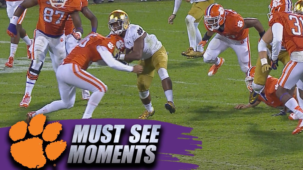 Clemson Football Kicker Ammon Lakip Forces Fumble with Textbook Hit ...