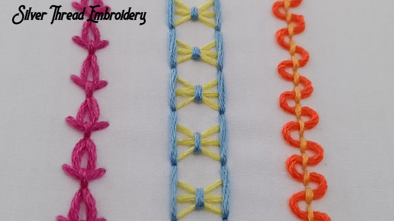 Basic hand embroidery stitches | Tulip stitch | Lace stitch | Threaded ...