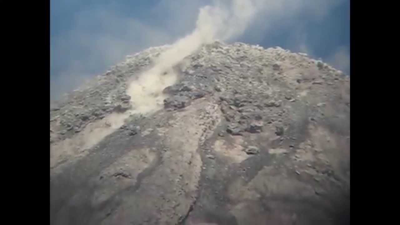 Volcán de Colima. Derrumbes de rocas y fumarolas(marzo- 20-2014) - YouTube
