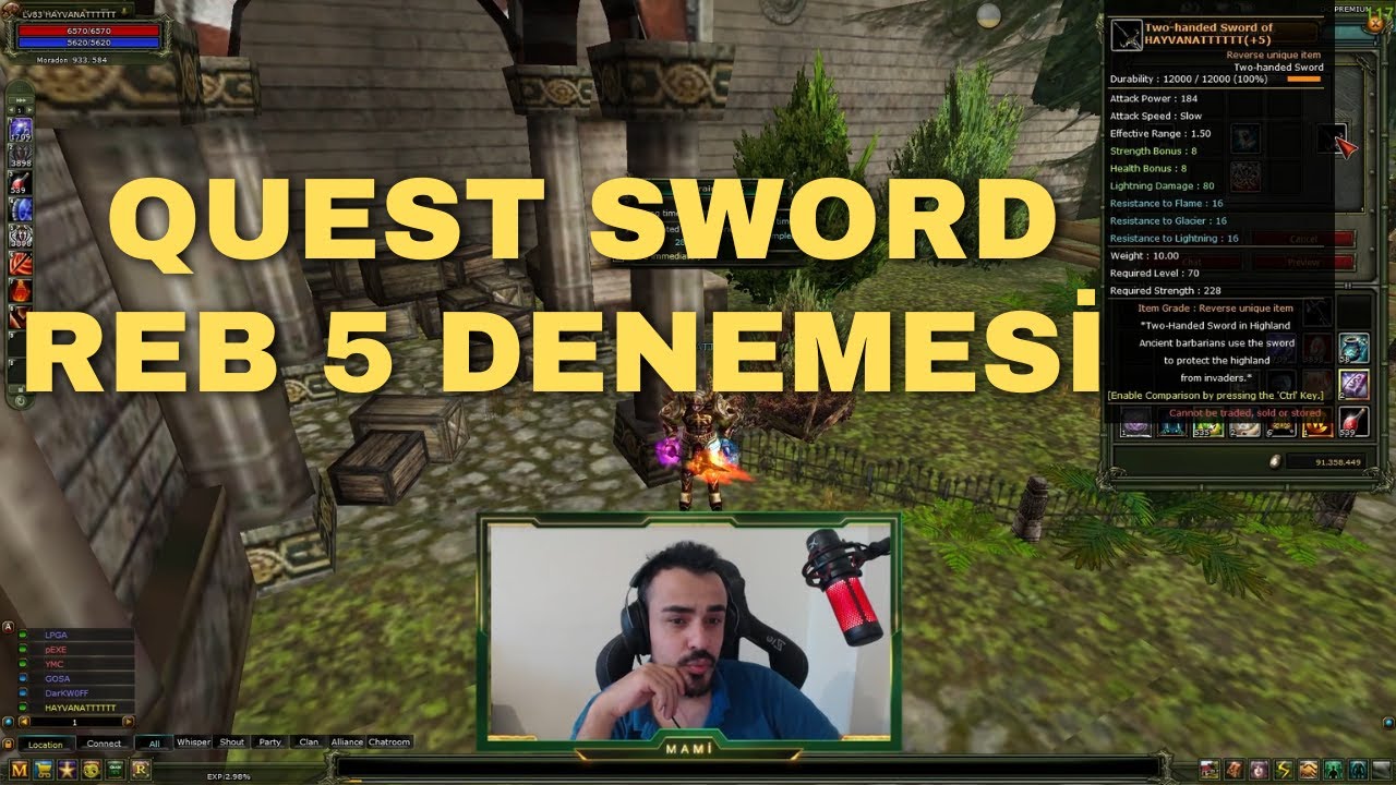 KNIGHT ONLINE QUEST SWORD REB5 DENEMESİ [ZERO] - YouTube