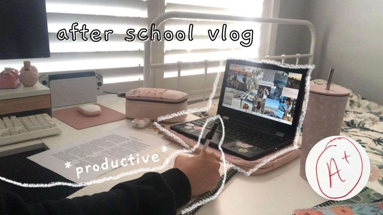 after school vlog (studying, productive, gaming) 🎀💗 | Abi Grace - YouTube