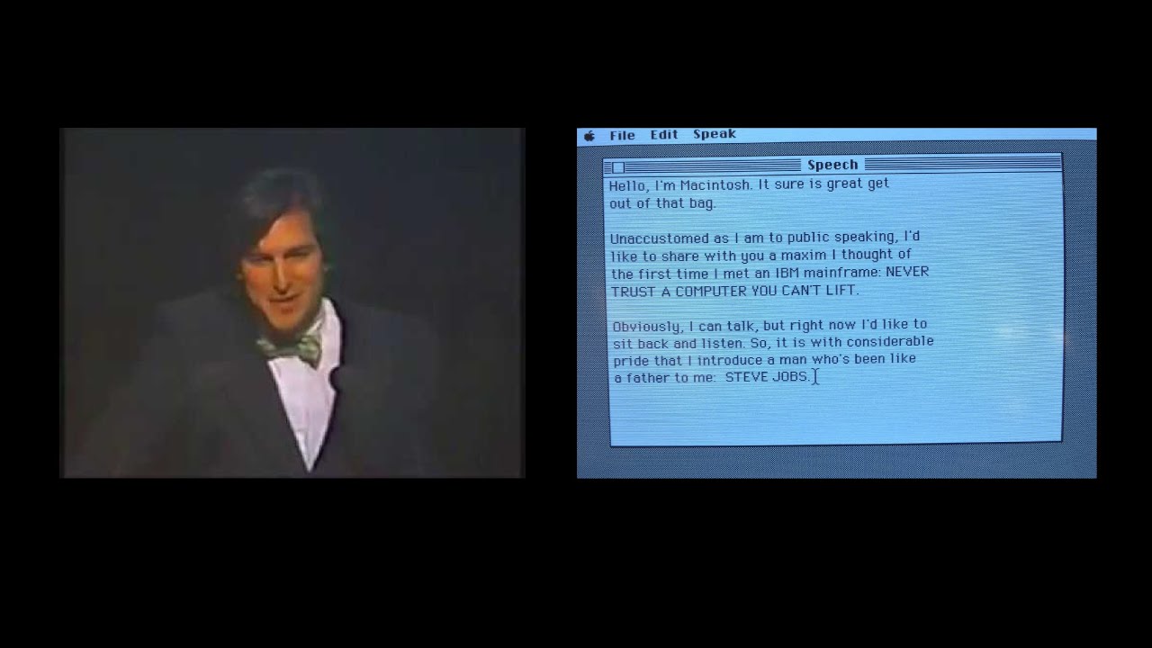 Ο πρώτος υπολογιστής που αυτοσυστήθηκε(1984 mac, Steve Jobs) - YouTube