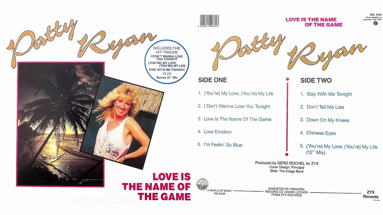 PATTY RYAN 👄 "LOVE IS THE NAME OF THE GAME" (LP Album) 1987-1988 euro ...