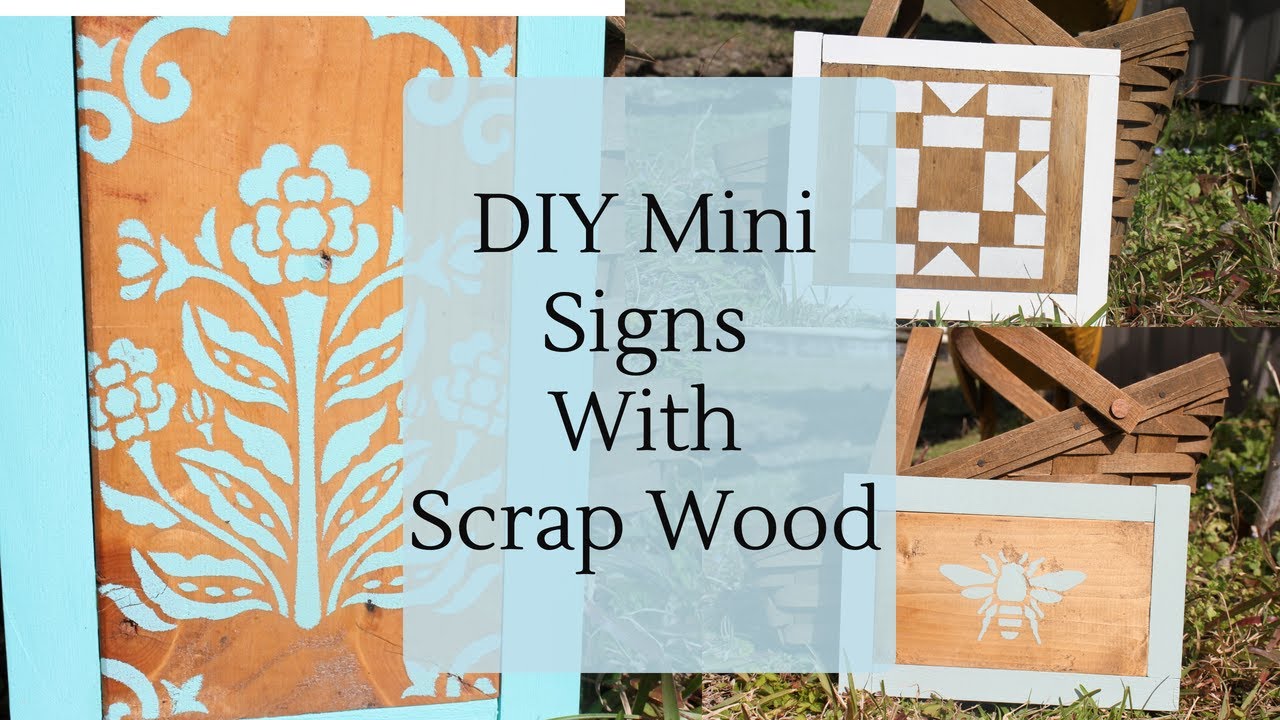 DIY Mini Signs With Scrap Wood - YouTube
