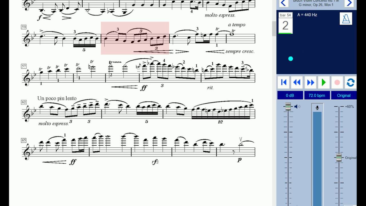 Bruch Violin Concerto orchestral accompaniment - YouTube