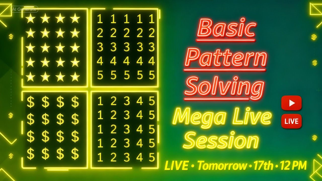 ⭐ 🔥 Square, Star & Number Pattern Solving Tutorial | Live with ...