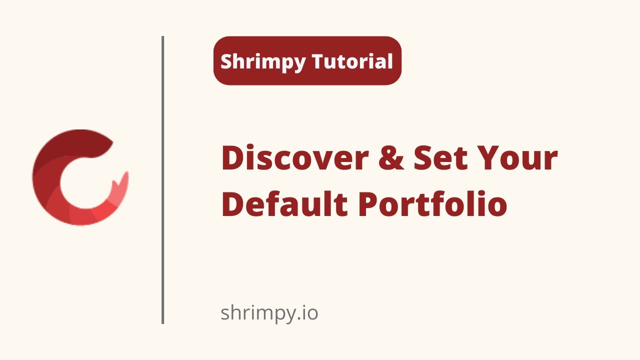 Discover & Set Your Default Portfolio | Shrimpy Tutorial - YouTube