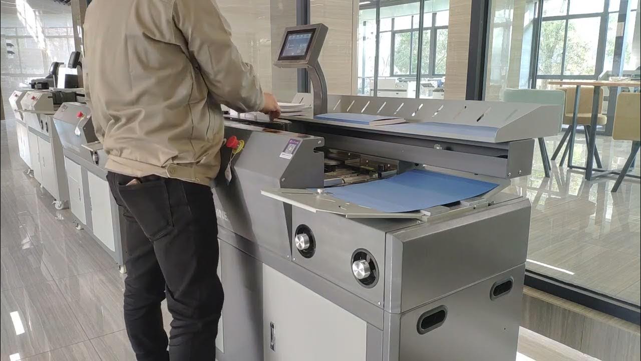 A4 Perfect Binder with side gluing & 2 spine gluing rollers & inverter S260A4i or TC60A4 - YouTube