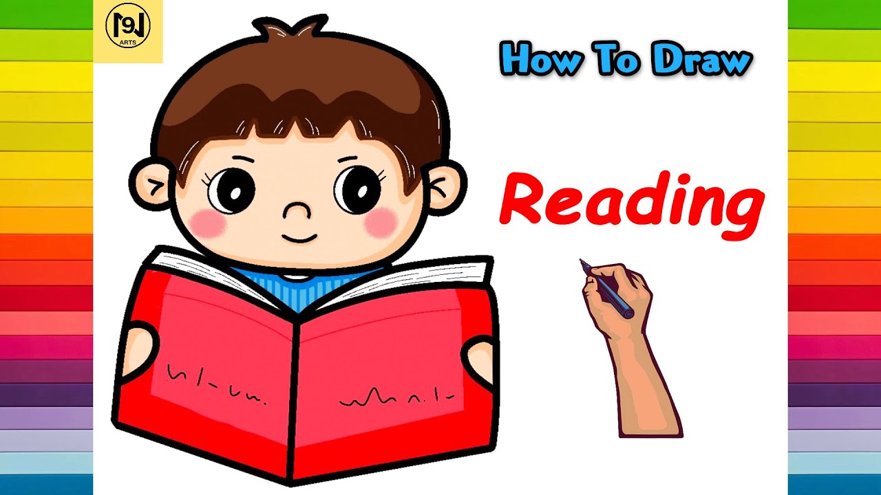 How to draw A boy reading A book | No.9 ARTS - YouTube