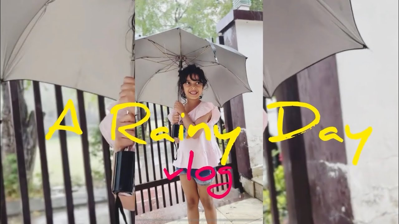 A Rainy Day | Vlog | kids fun | Rain | Puddles | Jump in water | Rainfall | siblings - YouTube