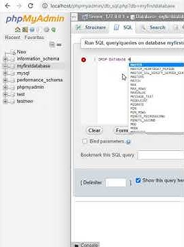 Delete database in MySQL. - YouTube