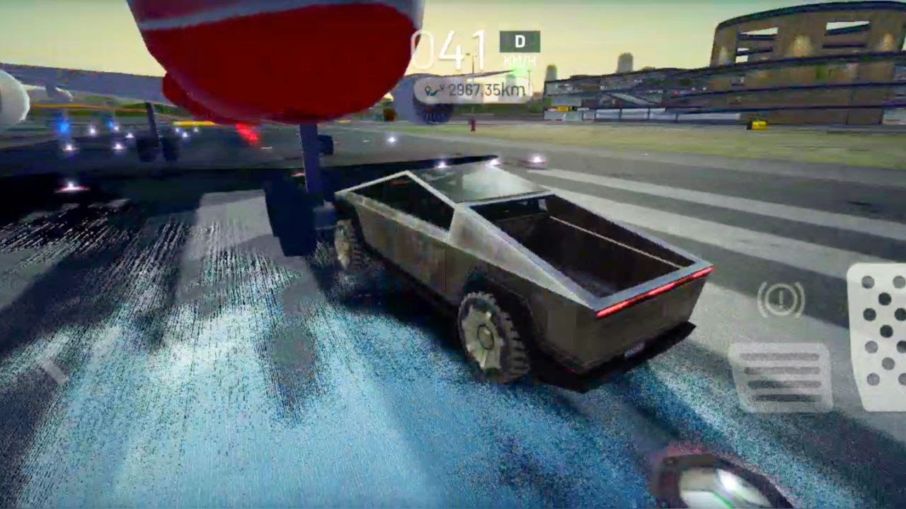 Tesla Cybertruck vs Airplane. Car Games Android IOS Gameplay - YouTube