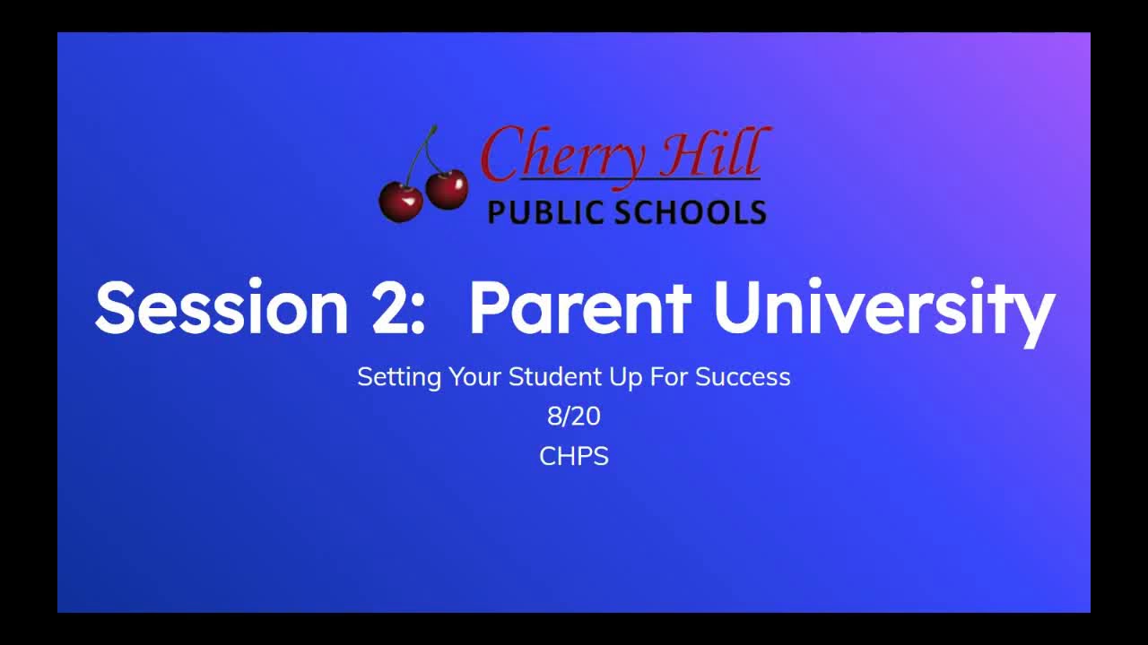 Parent University Session 2 - Setting Your Student Up For Success - YouTube