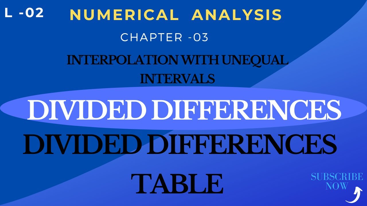 (video-31)interpolation with unequal intervals/divided differences ...